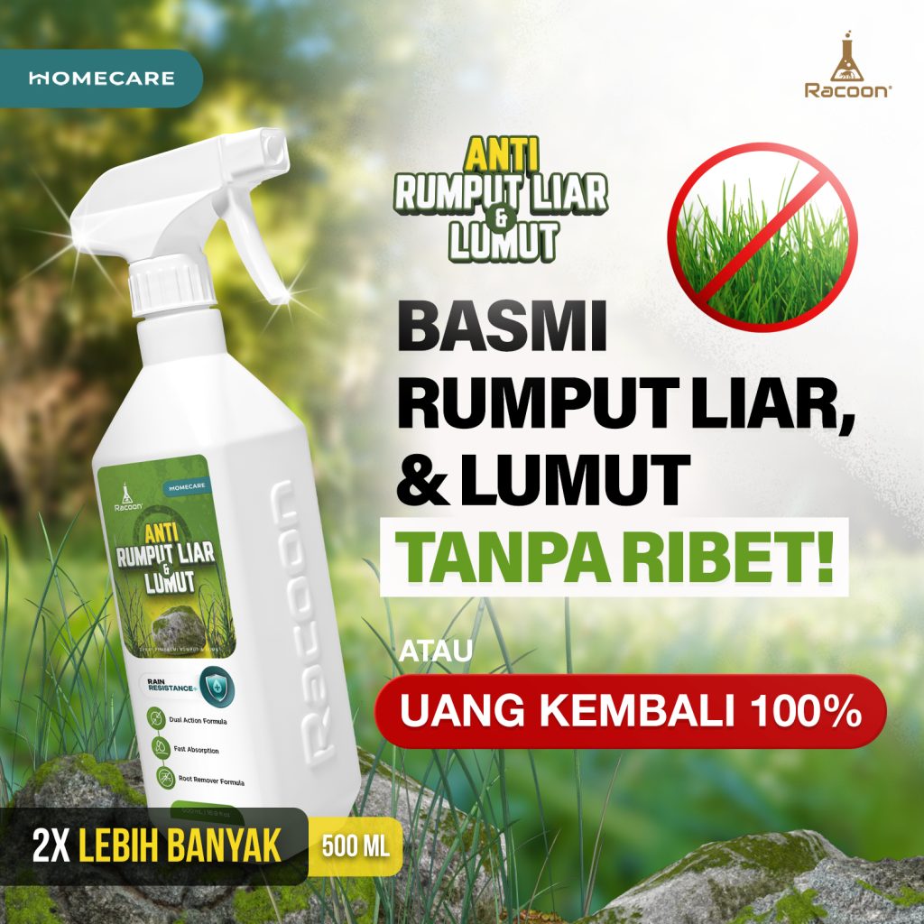 RACOON Spray Anti Rumput Liar & Lumut 500ML | Basmi Sampai Ke akar ...